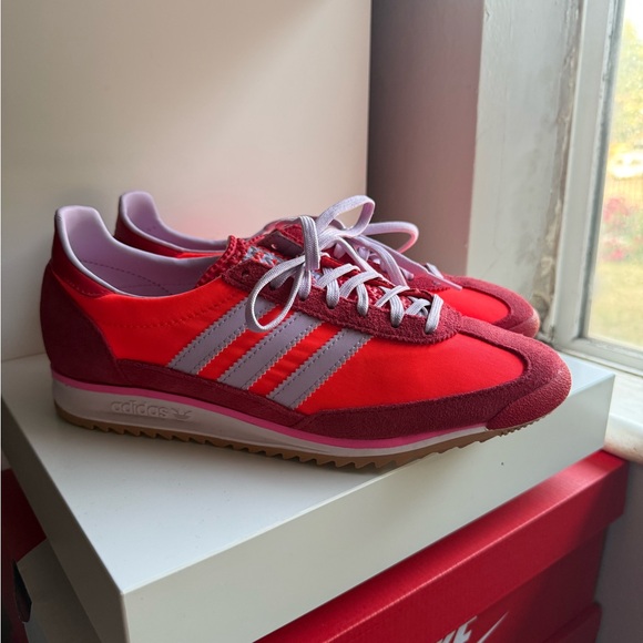 adidas | Shoes | Adidas Red And Pink Sneakers Retro Style | Poshmark